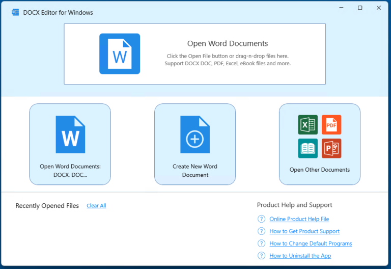 DOCX Editor for Windows - Help File - HUXSoft.com